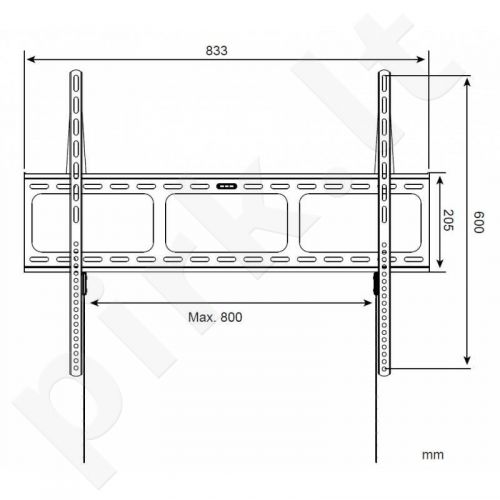 Sieninis laikiklis Techly TV LCD/LED/PDP 42-80'' 60 kg VESA Juodas ...