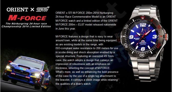 Laikrodis ORIENT M-FORCE STi SUBARU SEL07003D0 - Pirk.lt parduotuvė
