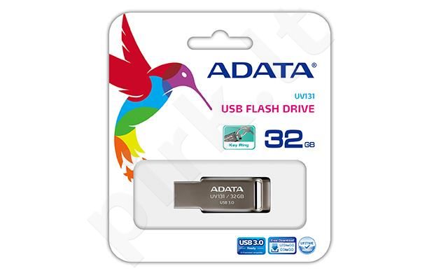 Atmintukas Adata DashDrive UV131 32GB USB 3.0 Gray - Pirk.lt parduotuvė