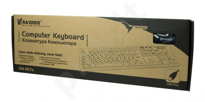Klaviatūra Vakoss USB KIRILICA /RU Layout/ TK-204UK Juoda - Pirk.lt ...